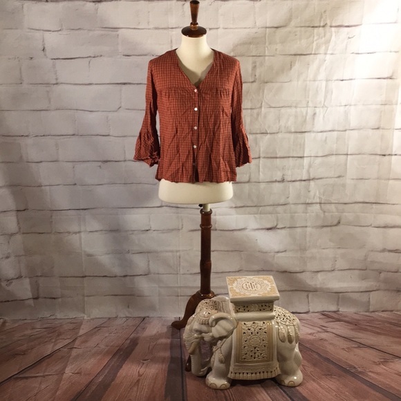 Madewell | Tops | Madewell Veranda Bellsleeve Shirt In Windowpane ...